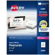 "Avery Blank Printable Postcards, Matte White, 4.25"" x 5.5"" (8387 ...
