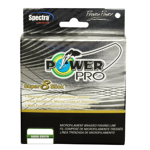Powerpro Super 8 Slick Line 150 -Yard Aqua Green - 30-Pound Test ...