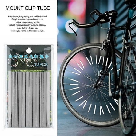 Bicycle Wheel Spoke Reflector Reflective Mount Clip Tube Warning Strip ...