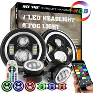 Sunpie 7" LED Headlights + 4" LED fog lights Combo Kits for 1997-2018 ...