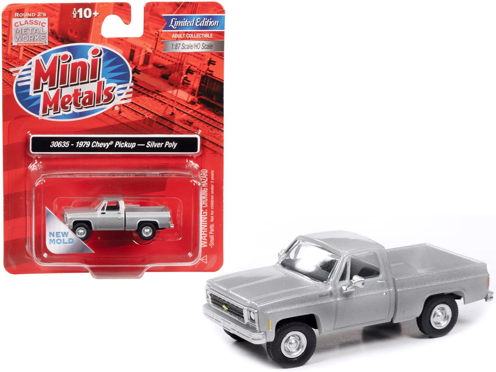 Diecast 1979 Chevrolet Fleetside Pickup Truck Silver Metallic 1/87 (HO ...