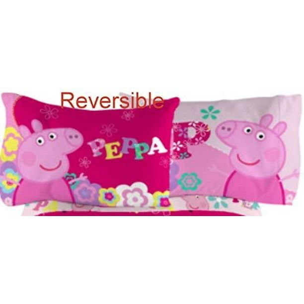 Peppa Pig Reversible Pillow Case Standard Size Microfiber 20" x 26 ...
