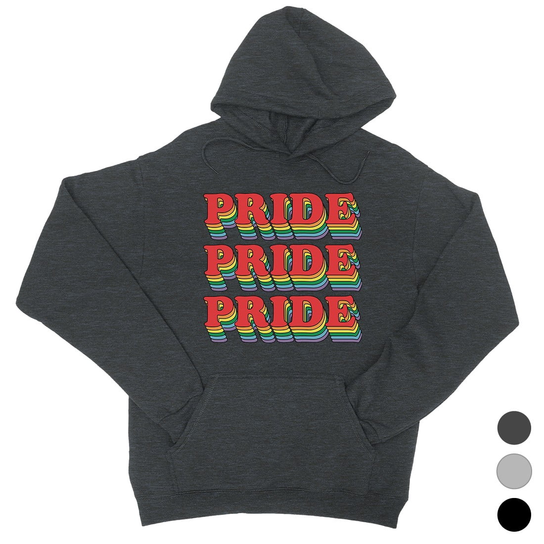 LGBT Pride X3 Rainbow Cool Grey Unisex Hoodie Christmas Gift - Walmart.com