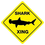 Tin SHARK SIGHTING BEACH CLOSED Surfer Warning Sign Bar/Pub/Surf Shop ...