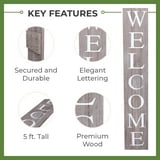 ALBEN Standing Outside House Welcome Sign – 5ft Tall, Vertical Wood ...