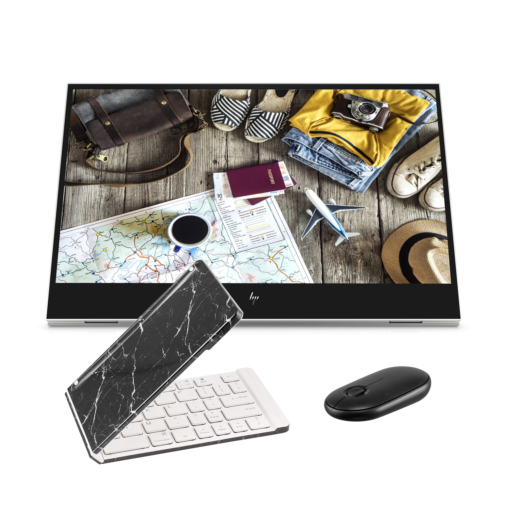 HP E14 G4 FHD (1920 x 1080) Portable Travel Monitor Bundle with 2 USB ...