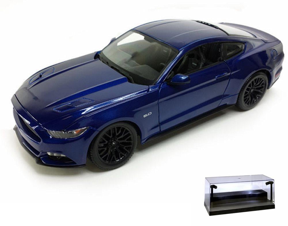 Diecast Car w/LED Display Case - 2015 Ford Mustang GT, Blue - Maisto ...