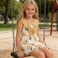 Dress for Girls Summer Print Sleeveless Button Vacation Style Princess ...