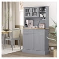 Kitchen Cabinet with Charging Station, Microwave Stand, Pantry Storage ...