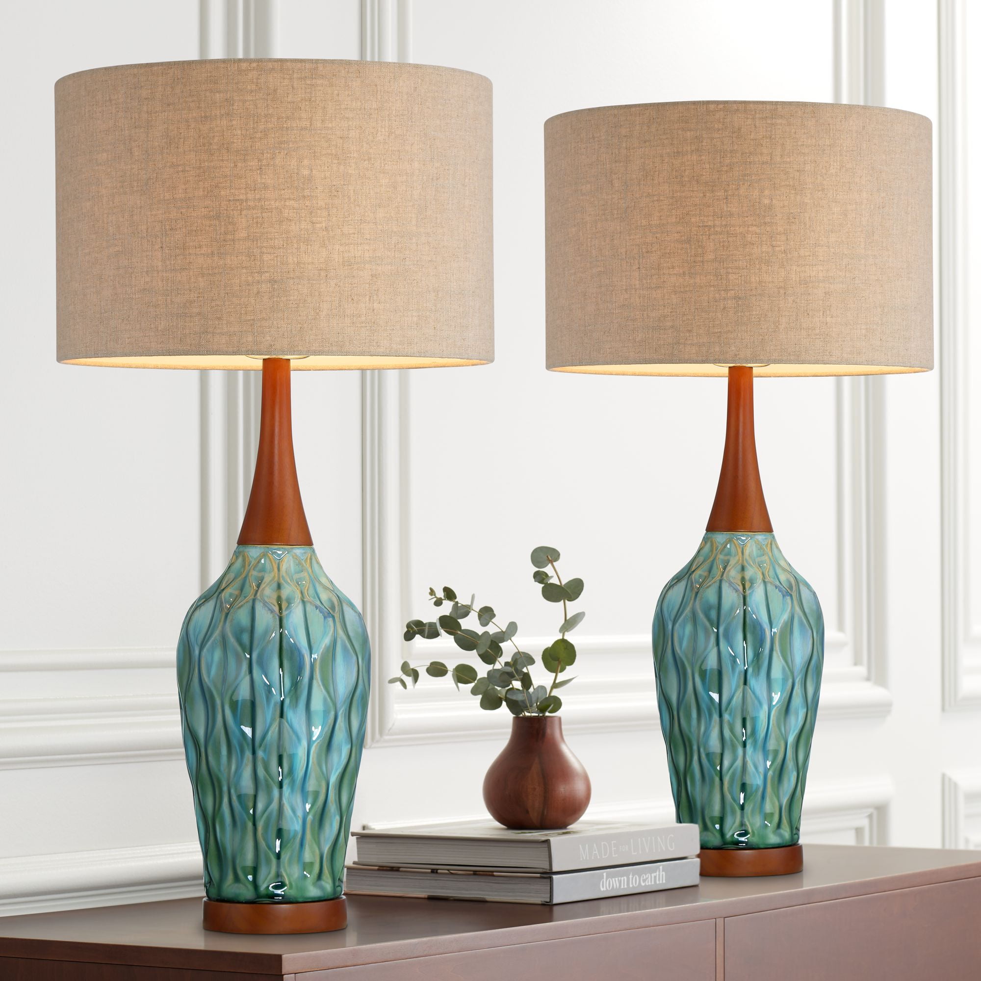 360 Lighting Rocco Modern Mid Century Table Lamps 30" Tall Set of 2 ...