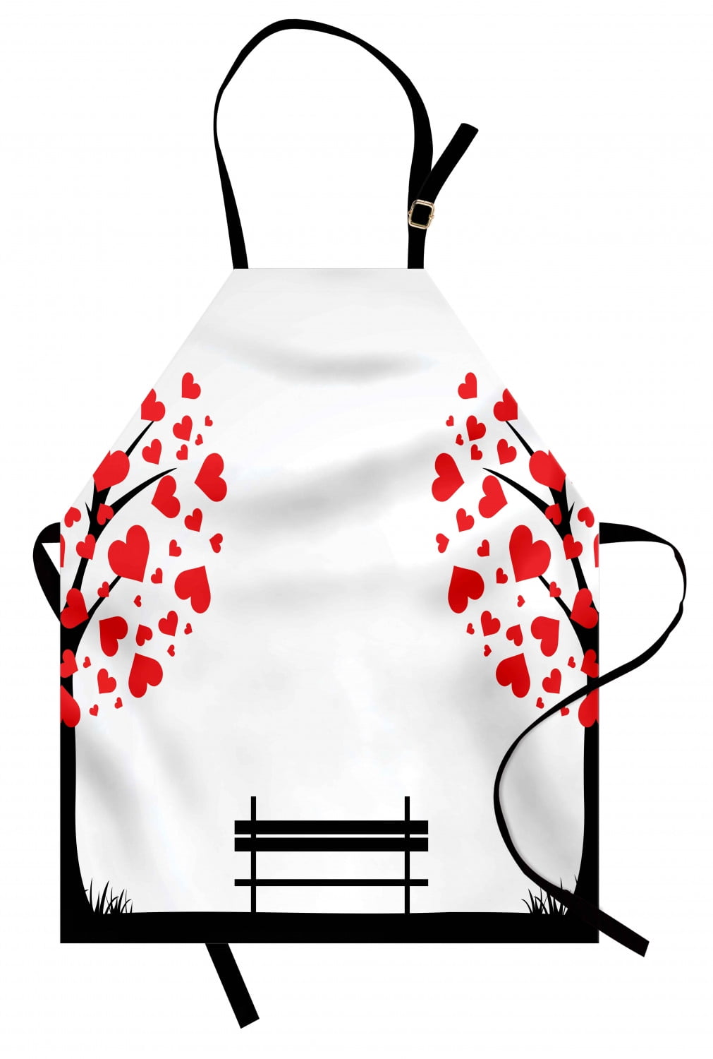 Tree of Life Apron Trees with Hearth Shaped Leaves and a Bench Love ...