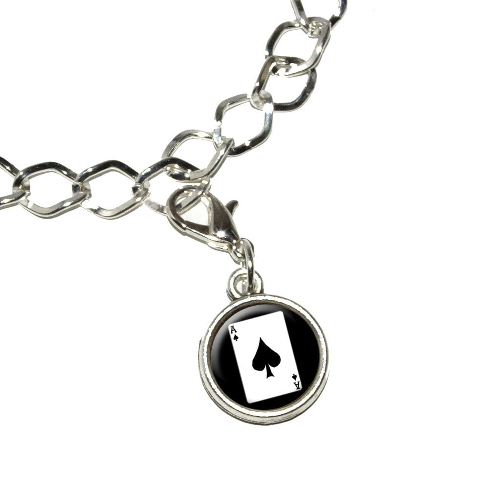 Graphics and More - Playing Cards Ace of Spades Bracelet Charm ...