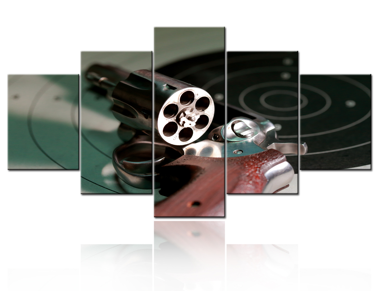 TISHIRON 5PCS Framed Canvas Wall Art Set,60"x32" Pistol Weapon Canvas ...