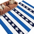 Area Rug 72×108in, Sea Turtle Navy Blue Stripes Floor Carpet Living ...