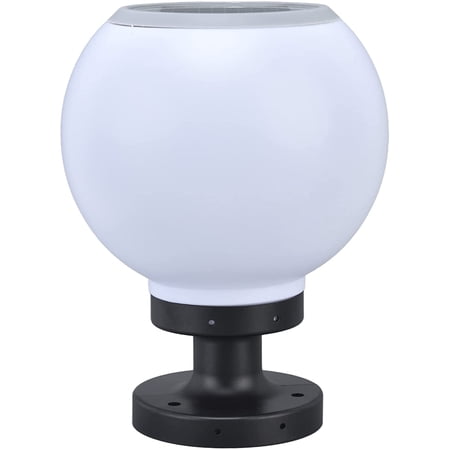 Solar Globe Column Light, ABS+PP+PS Outdoor LED Globe Pole Lantern for ...