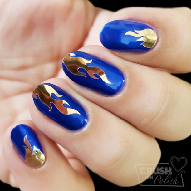 Whats Up Nails Dripping Flames Metallic Stickers (Gold) - Daily Charme ...