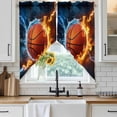 Basketball Swag Curtain Valance for Window 2 Panels Water and Fire ...