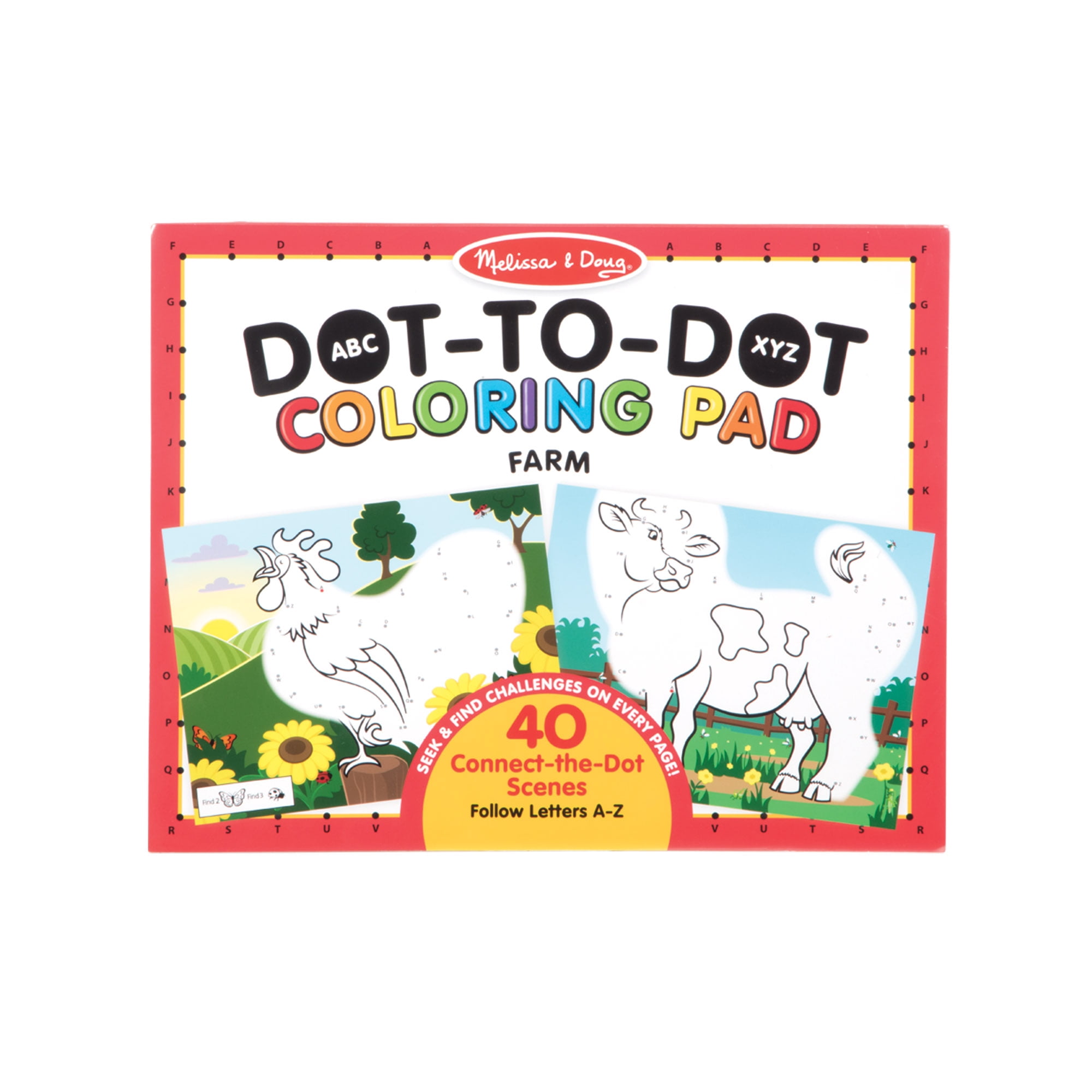 Buy Melissa & Doug ABC Dot-to-Dot Farm Coloring Pad - Follow Letters of ...