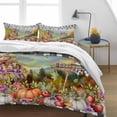 4 Piece Duvet Cover Set Full, Welcome to Fall Words Soft Breathable ...