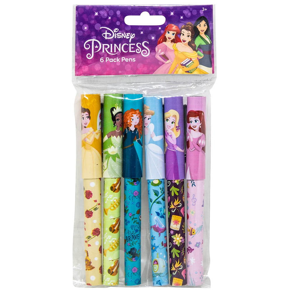 Princess 6pk Pens in Poly Bag with Header *1 Princess per pen art ...
