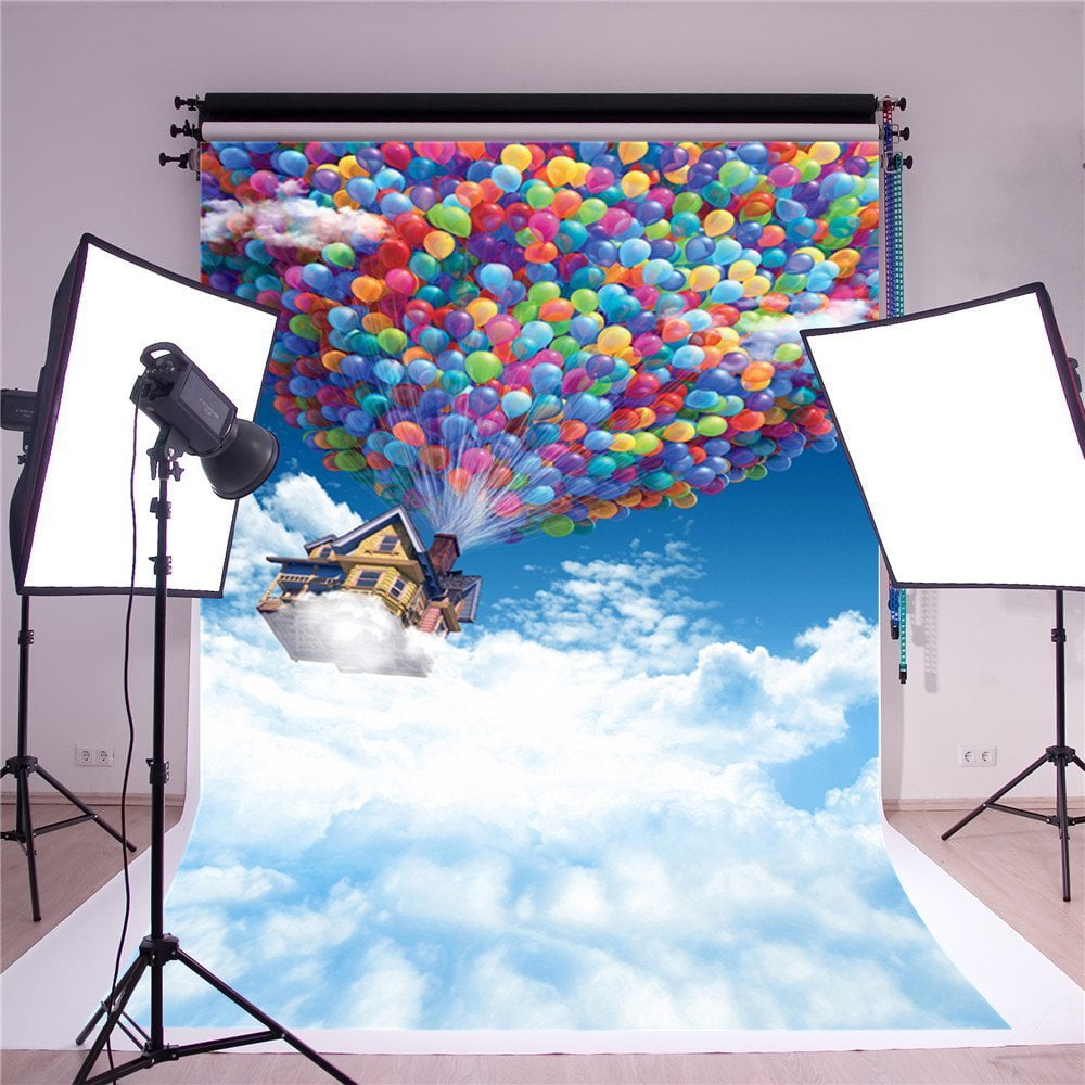 Mohome 5x7ft Photography Backdrops Blue Sky Background Fantasy Balloons