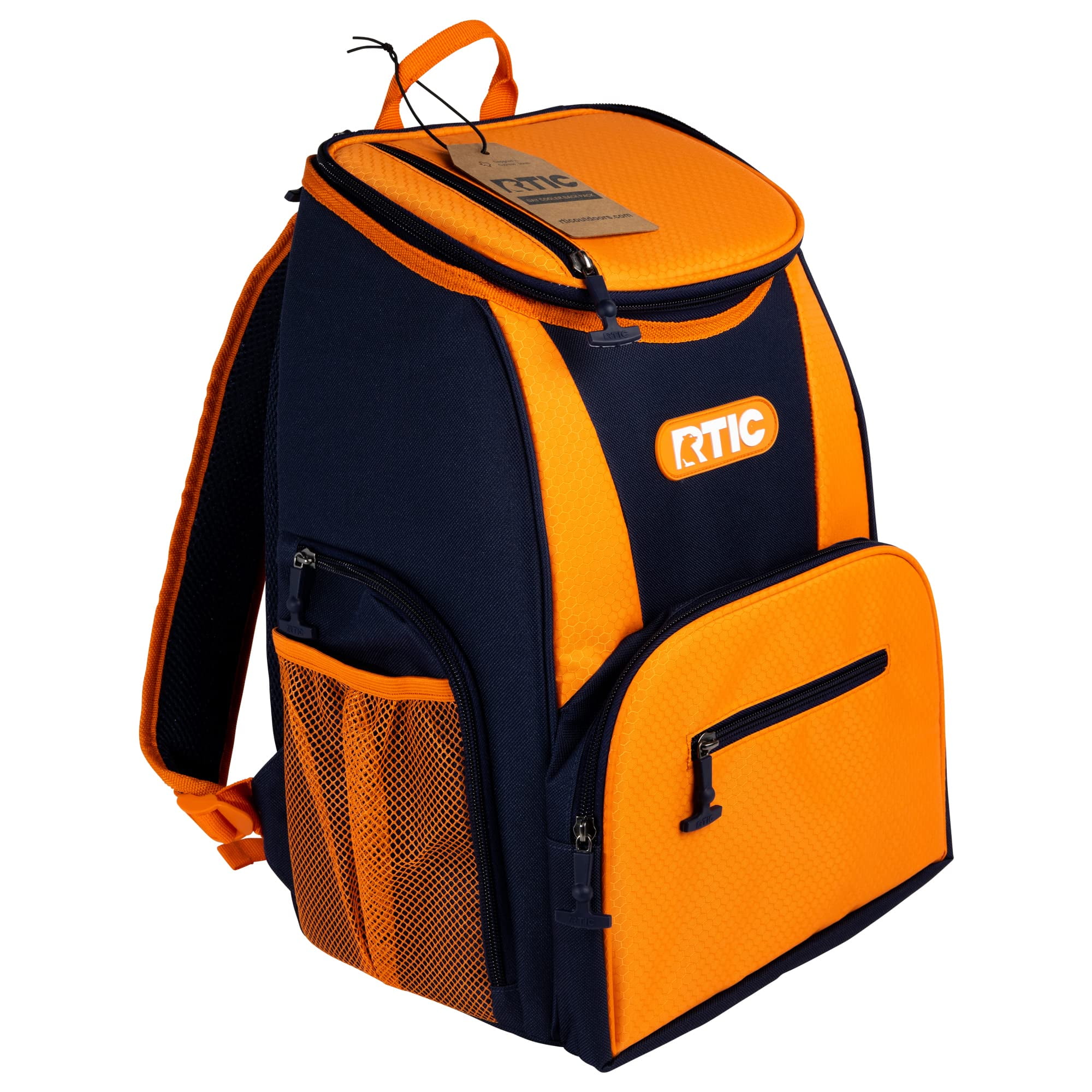 RTIC Lightweight Backpack Cooler, Royal & Orange, 15 Can, Portable ...