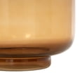 DecMode Brown Glass Tinted Wide Hurricane Lamp with Elevated Base ...