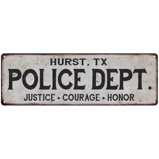 HURST, TX POLICE DEPT. Home Decor Metal Sign Gift 8x24 108240012962 ...