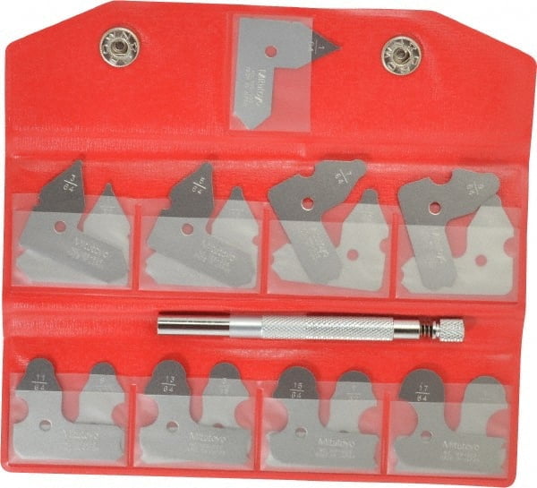 Mitutoyo 17 Pc, 1/64 to 17/64" Radius, Radius Gage Set - Walmart.com