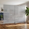 MAYEERTY 2-Piece 72"x47" Privacy Screen, Gray 6-Panel Galvanized Steel ...