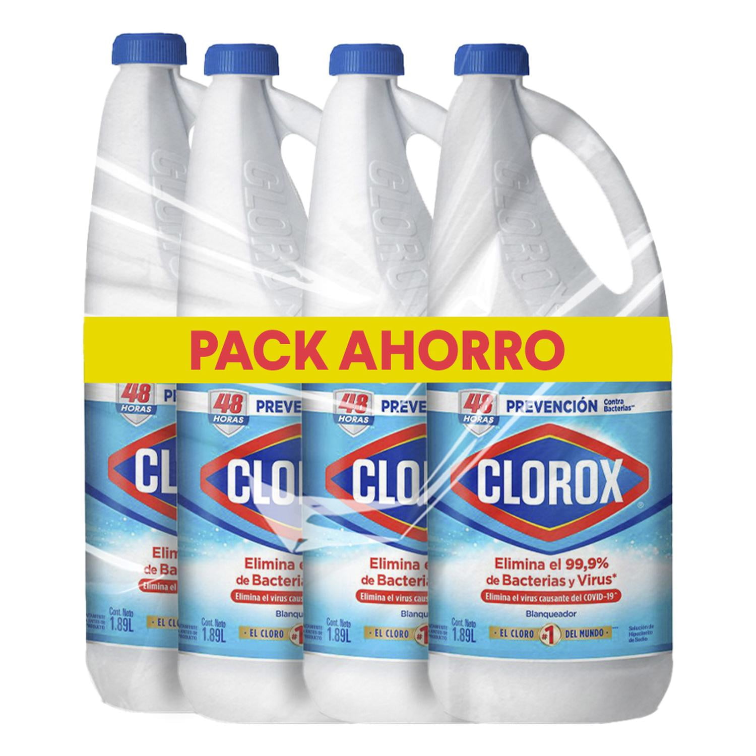 Pack 4 un Blanqueador Clorox Triple Acción Original 1,89 LT | Walmart ...