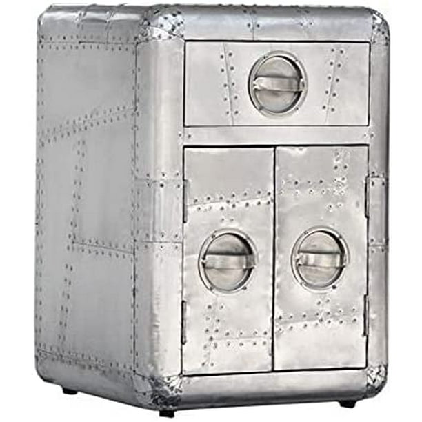 Aviator Aero Aluminum Side End Table,Bed Side One Drawer,2 Doors Han ...