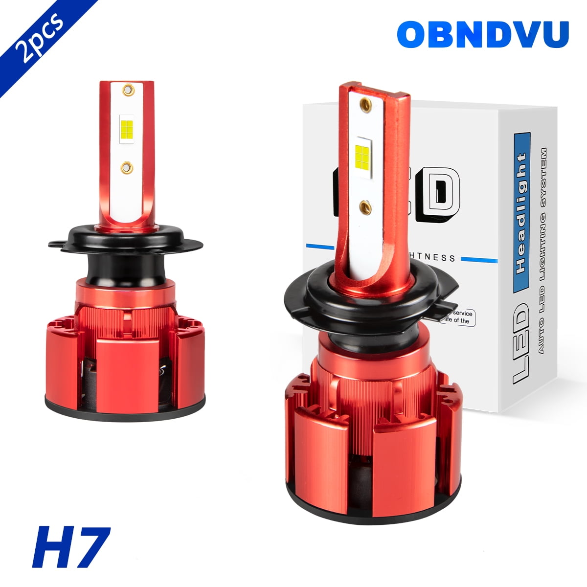 H7 LED Headlight Bulbs Replacement High/Low Beam 6000K Ultra White ...