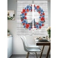 American Flag Sheer Curtains for Living Room Bedroom Blue Red Flowers ...