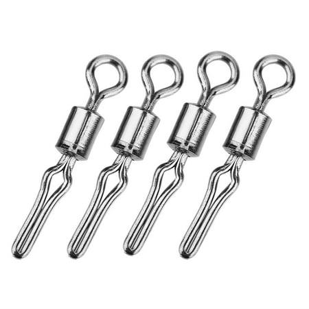 Herwey 100pcs Durable Stainless Steel Rolling Swivels Hook Lure ...