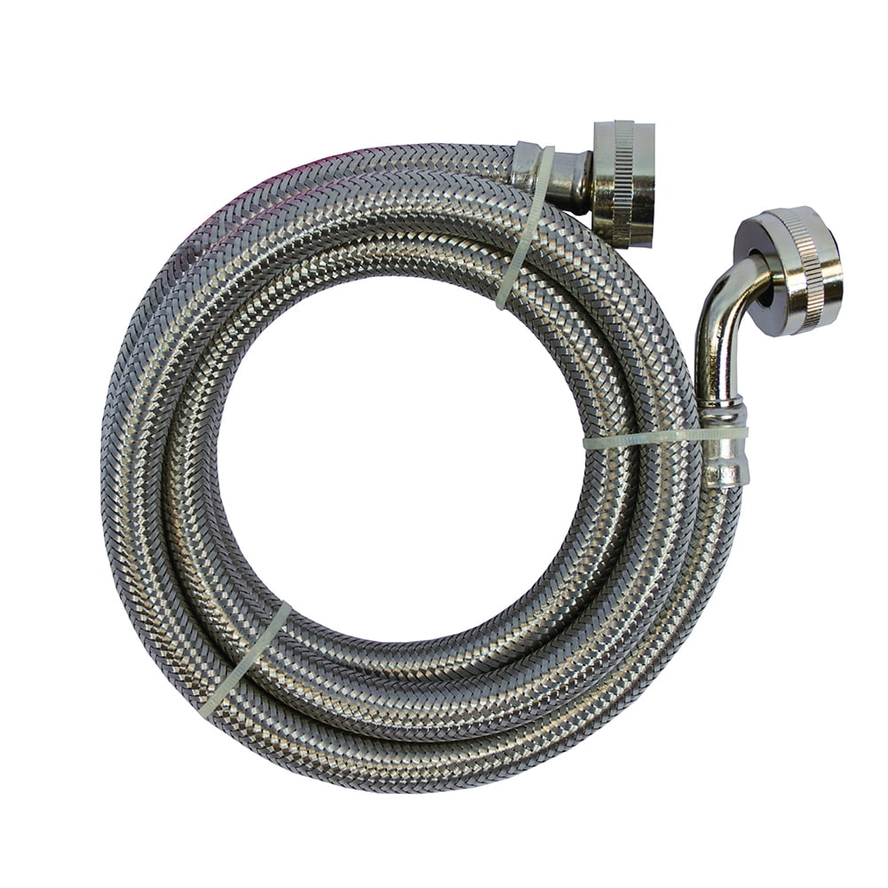 3/4" FHT x 60" Stainless Steel Washing Machine Connection with Long 90 ...