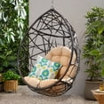 Berkley Rattan Tear Drop Hanging Chair for Indoor/Outdoor Patio Use ...