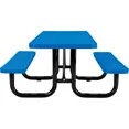 8' ADA Rectangular Picnic Table, Expanded Metal, Blue (96" Long) - Walmart.com