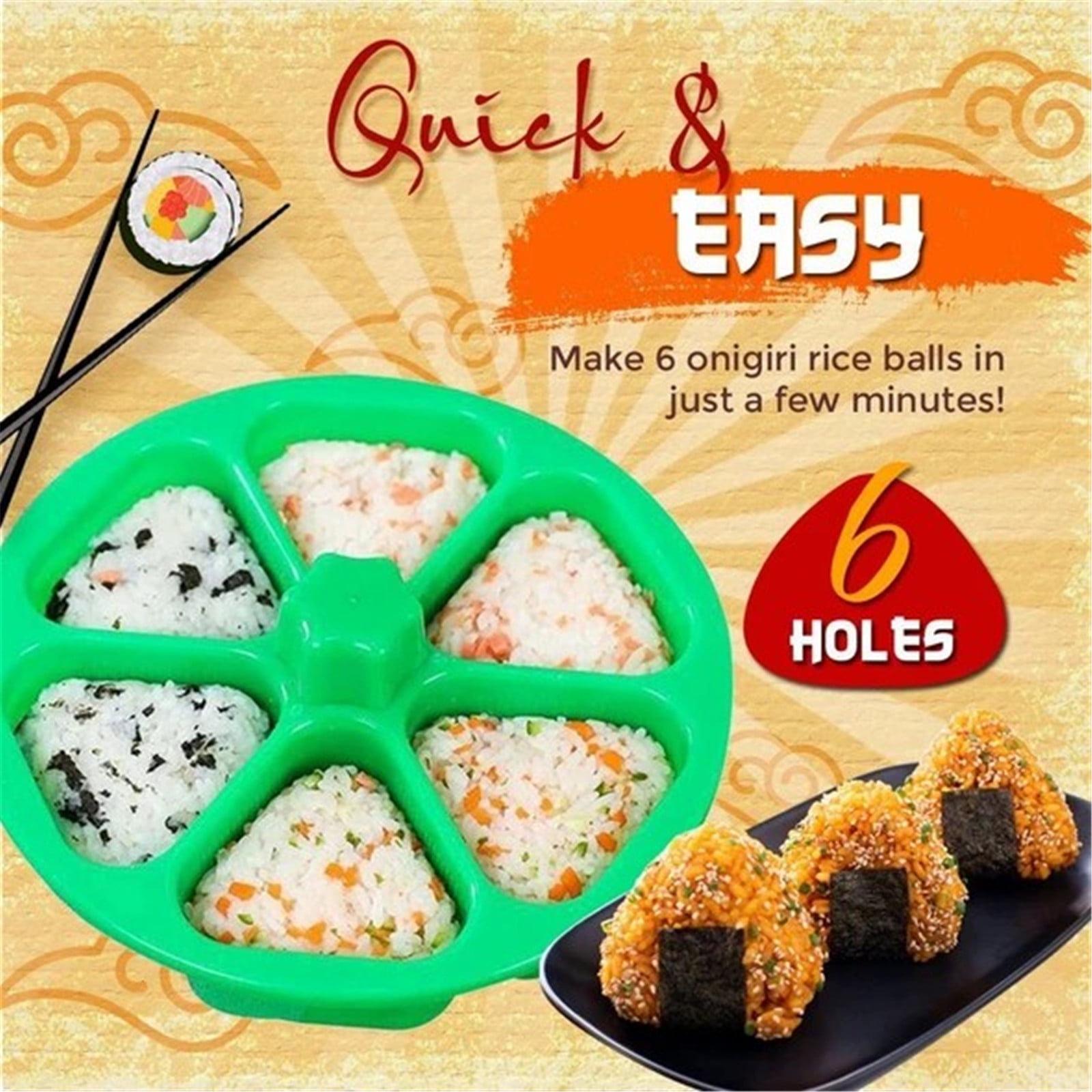 Buy Dopebox Bento Box 6 Holes Triangular Sushi Maker Laver Rice Making ...