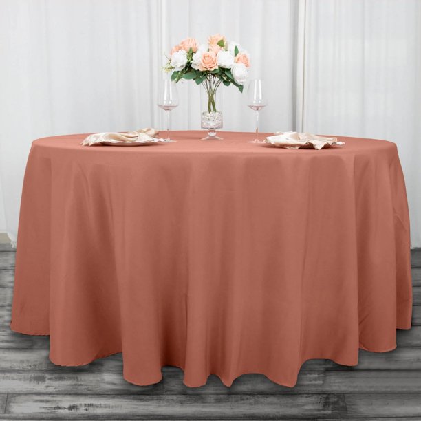 Efavormart 120" Seamless Premium Polyester Table Linens Round ...