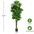 6ft Artificial Natural Fig Tree with Planter for Indoor/Outdoor ...