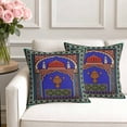 Archway Columns Pillow Covers Set of 4, Vintage Ethic Traditional Blue ...