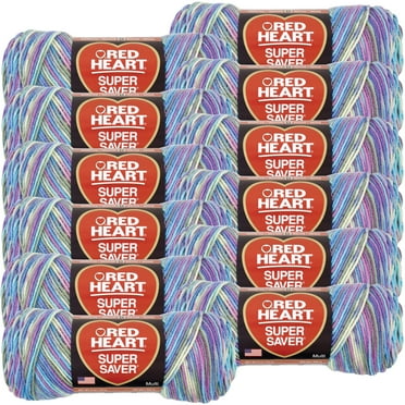 Red Heart Super Saver Yarn- Monet, Medium Weight | 100% Acrylic, 6-Pack ...