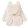 URMAGIC 1-8T Toddler Girls Winter Fleece Coat Kids Hooded Faux Fur Jacket Baby Warm Outwear ...