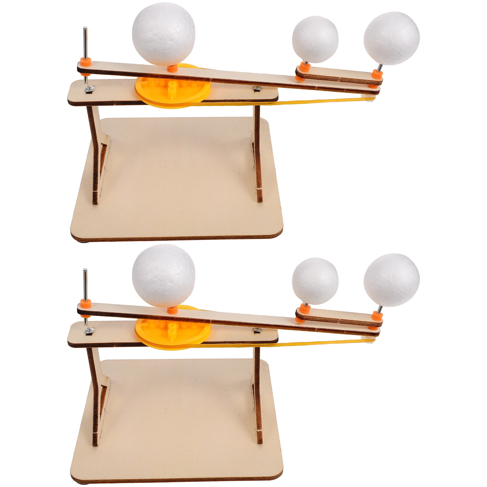 2 Sets of Sun Moon Earth Model Set Wooden Solar System Model Kit School ...