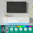 "Hommpa Wall Mounted TV Stand with LED Lights, Fits Up To 63"" TVs, For ...