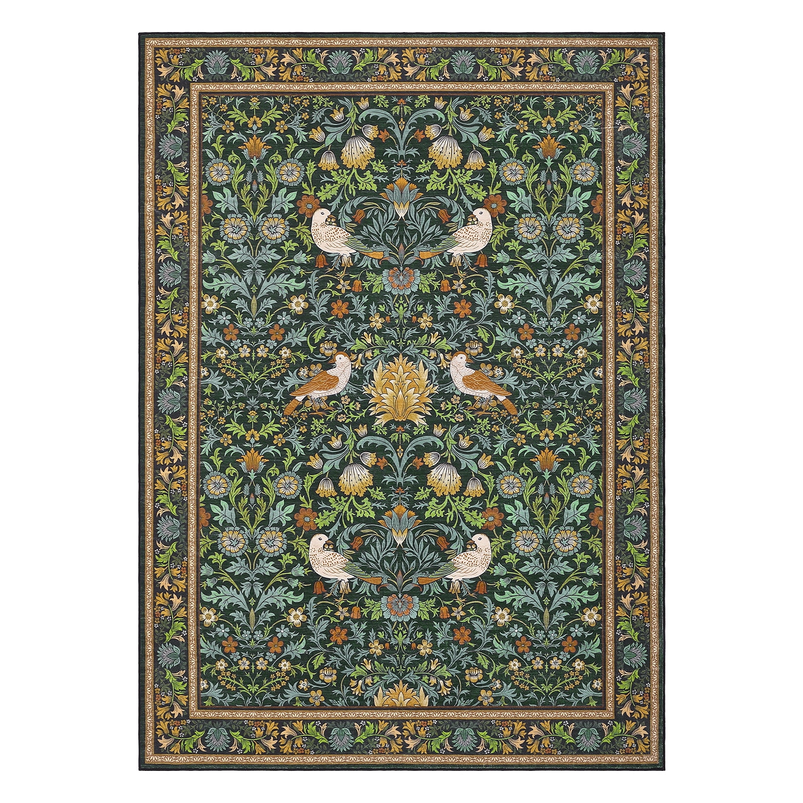 Click here for Jojoka Vintage Floral Washable Area Rug With Bird... prices