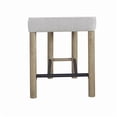 2-Piece Kitchen Island Stools with Cushion - Rustic Oak and Black Metal ...