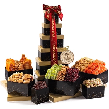 Oh! Nuts Gourmet Gift Basket with 12 Variety Healthy Sugar-Free Snacks ...