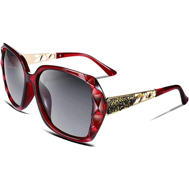 FEISEDY Polarized Women Square Sunglasses Sparkling Composite Shiny Frame B2289 - Walmart.com